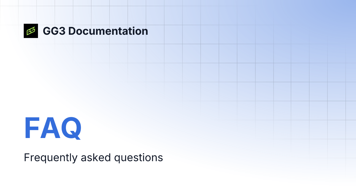 FAQ | GG3 Documentation