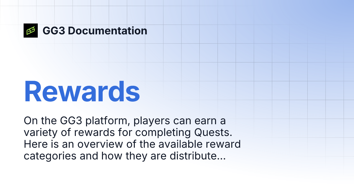 Rewards | GG3 Documentation