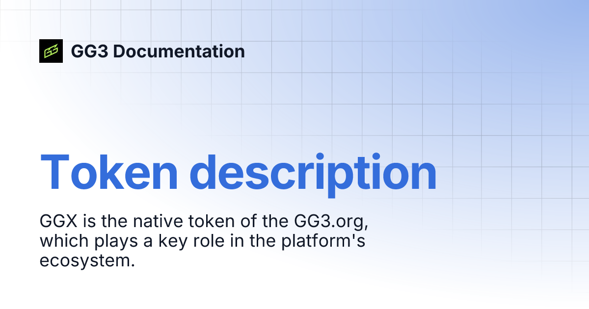 Token description | GG3 Documentation