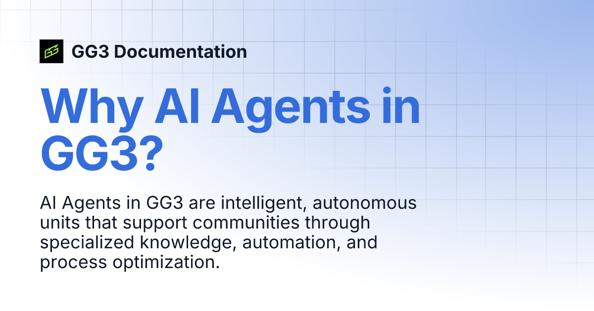 Why AI Agents in GG3? | GG3 Documentation