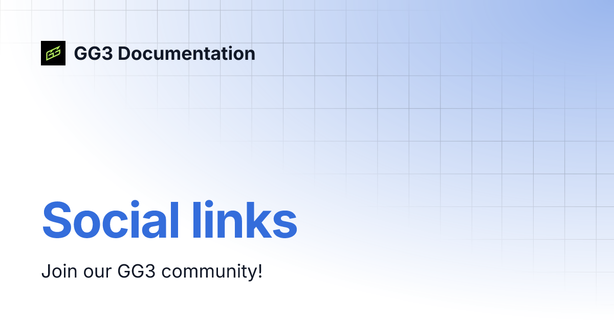 Social links | GG3 Documentation