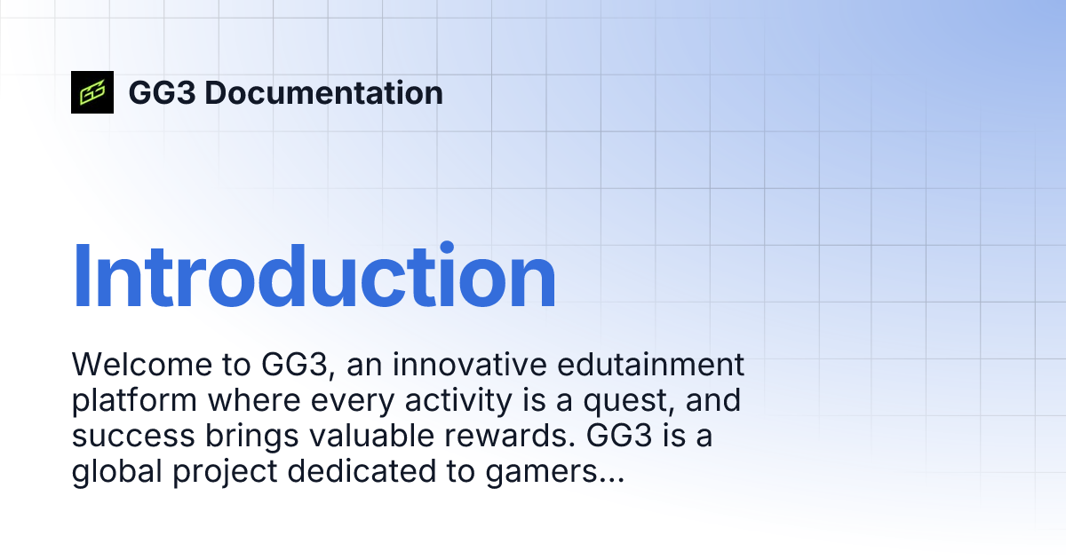 Introduction | GG3 Documentation